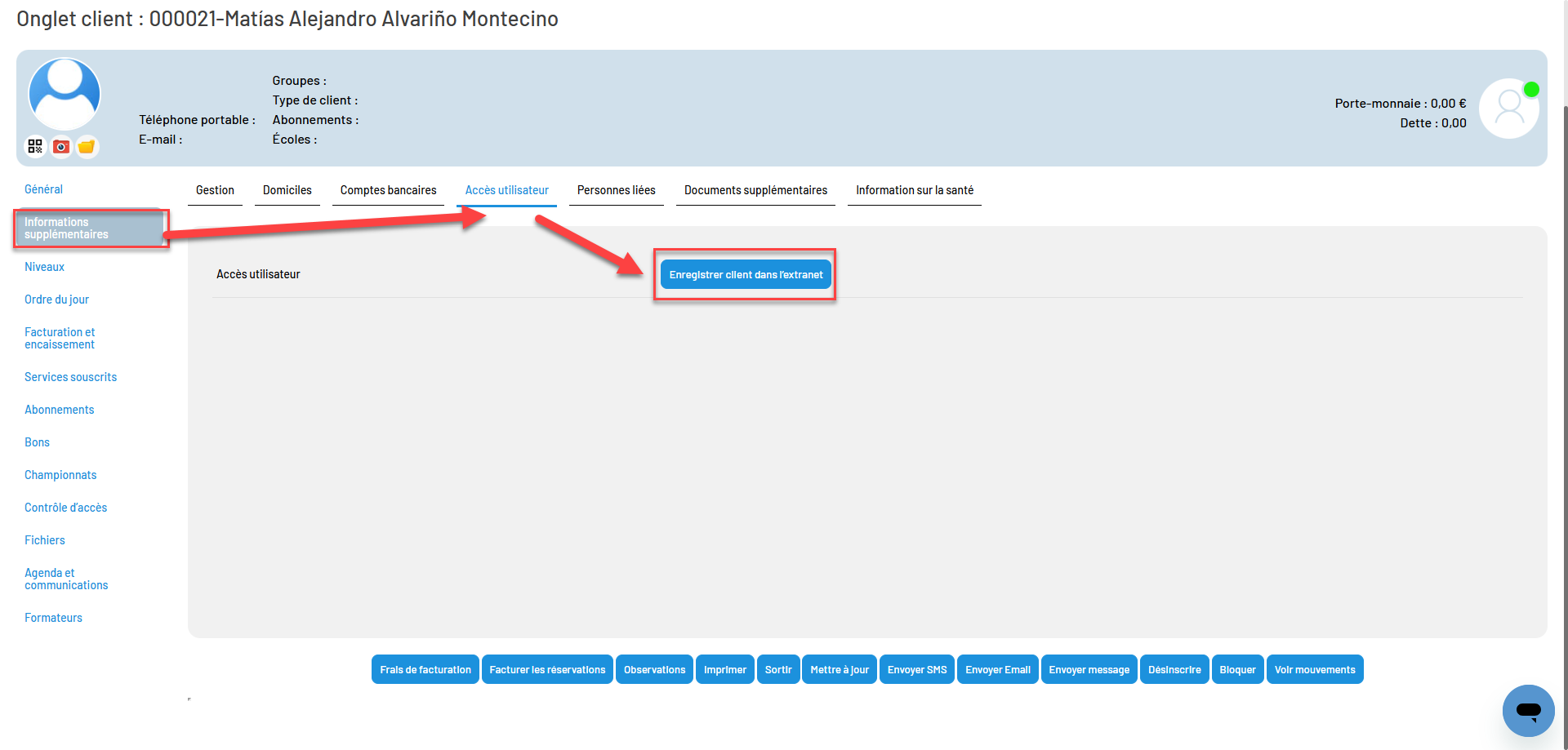 Comment donner à un client accès au web ou à l’application mobile – TPC Matchpoint