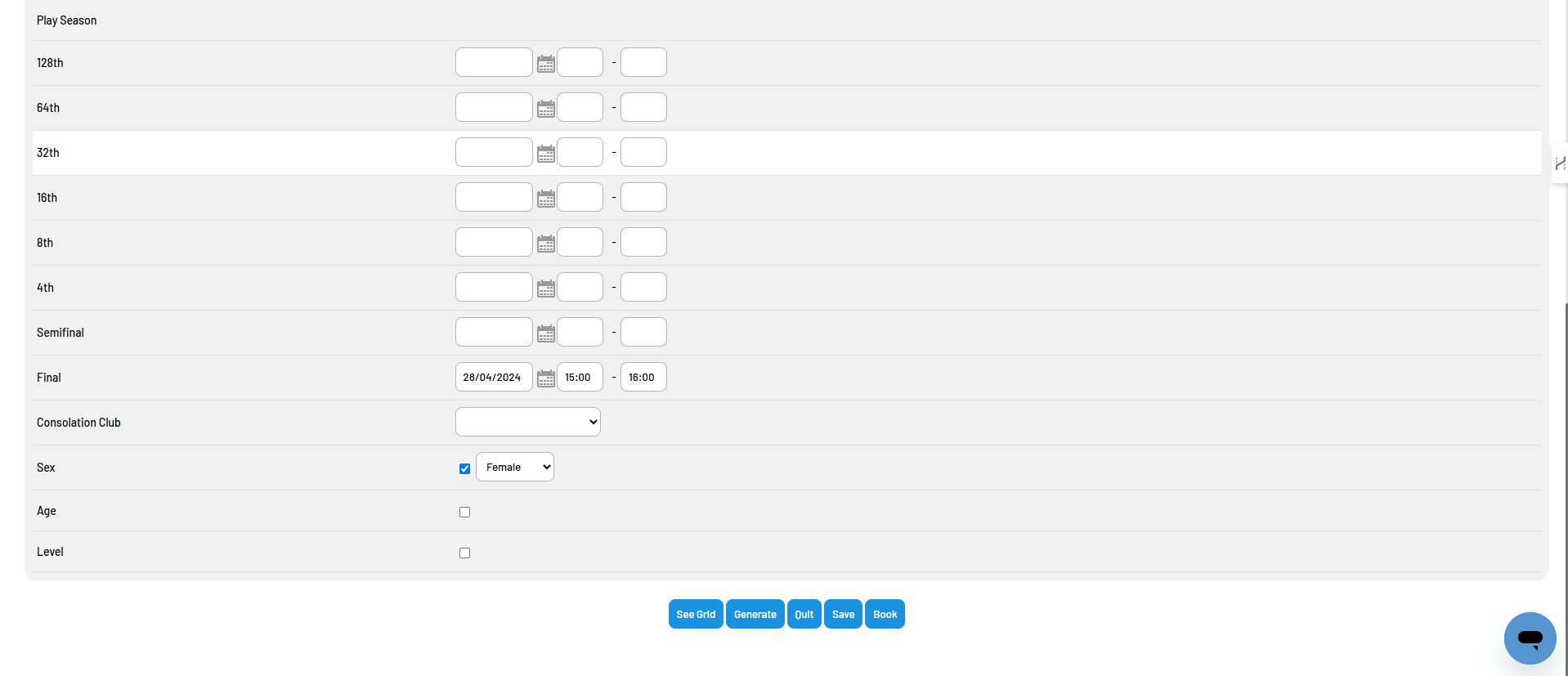 How to create a tournament – TPC Matchpoint