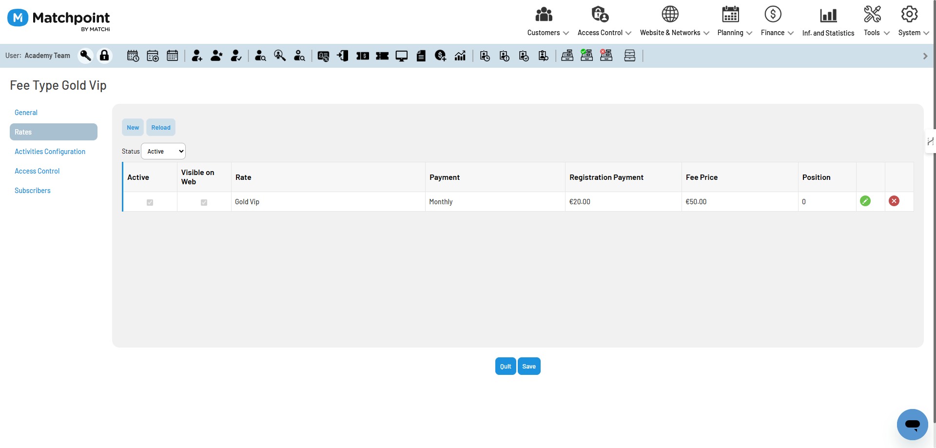 How to create and set up a subscription – TPC Matchpoint