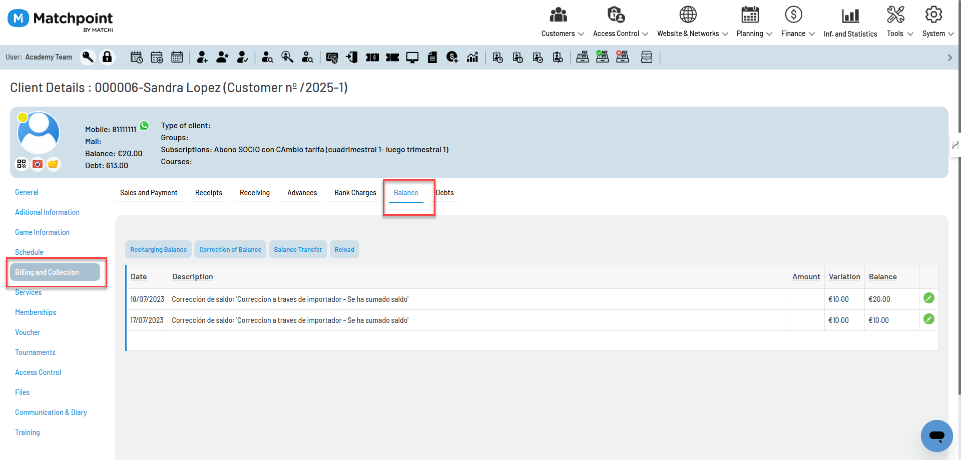 How to share a customer’s balance – TPC Matchpoint