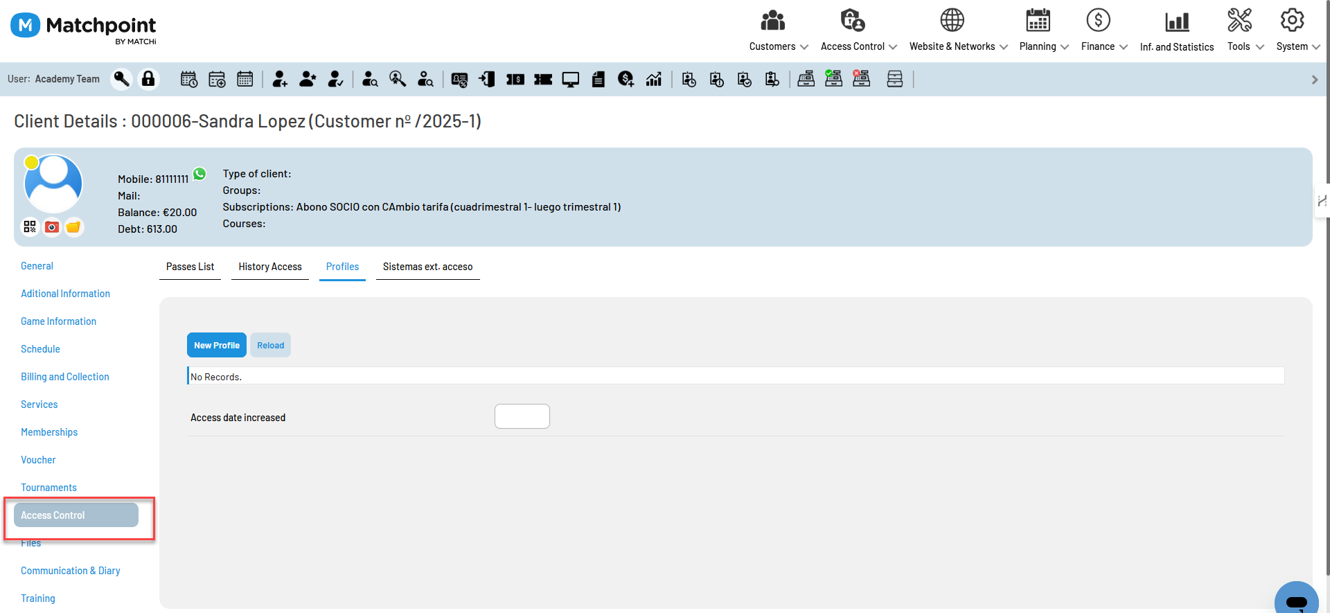 How do we grant access permissions to a client – TPC Matchpoint