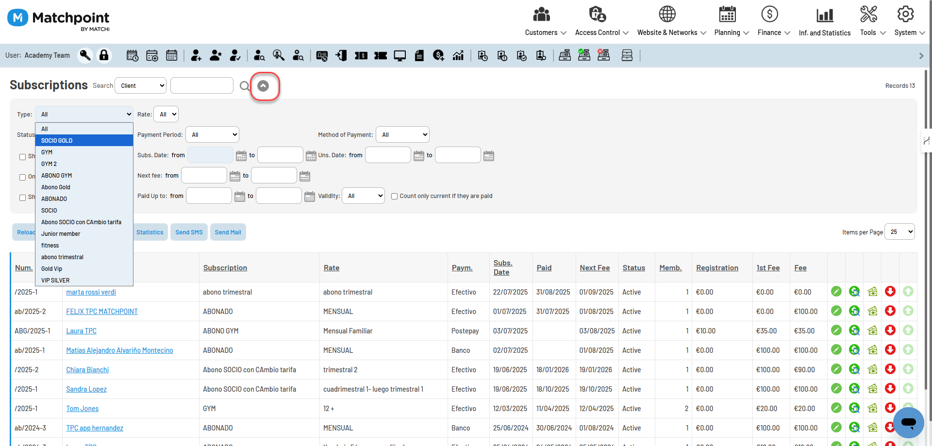How to to send an email only to our members – TPC Matchpoint