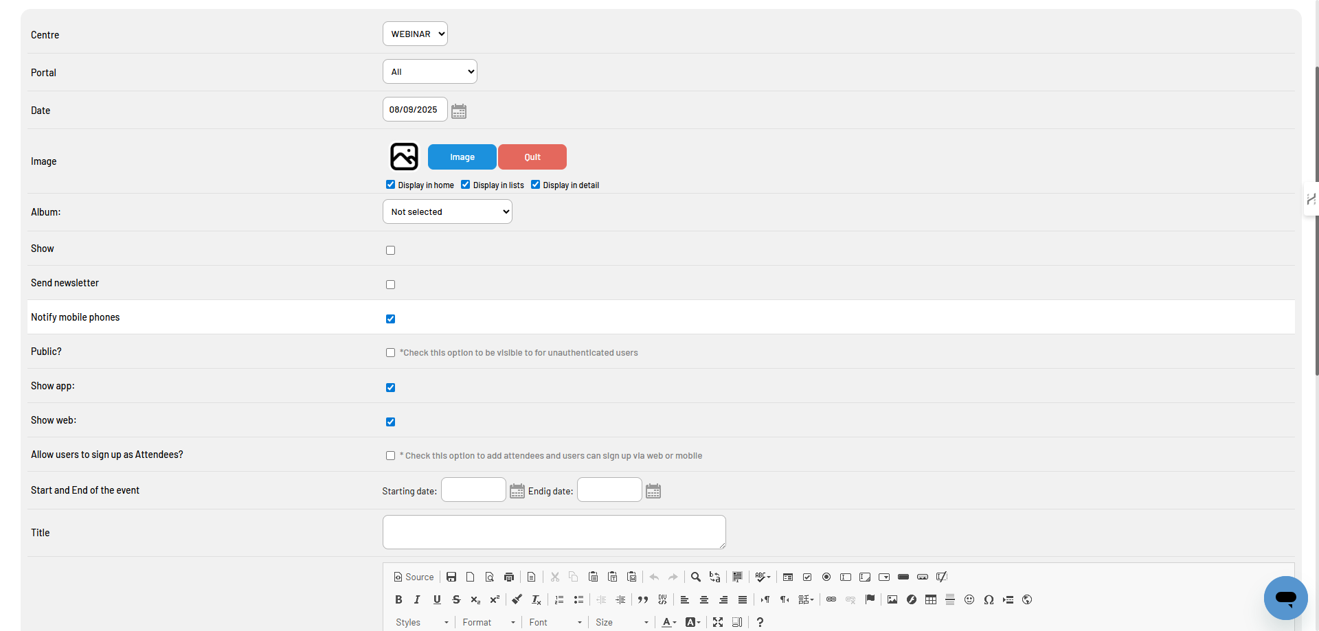 How to publish an event – TPC Matchpoint