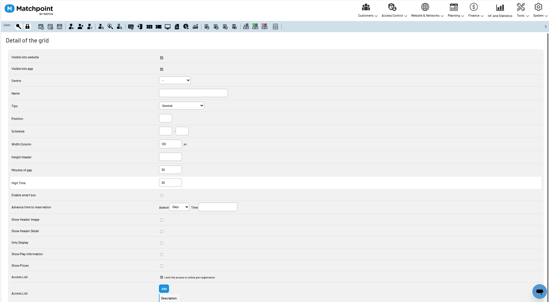 How to create booking tables for the web – TPC Matchpoint