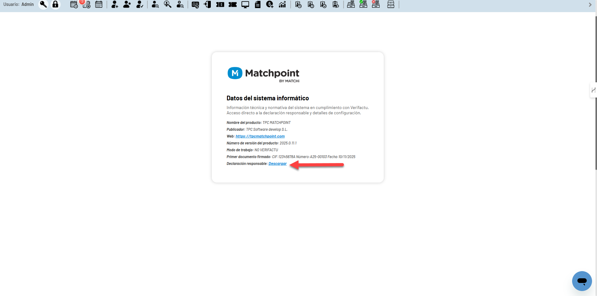 Cumplimento de Matchpoint con Verifactu – TPC Matchpoint